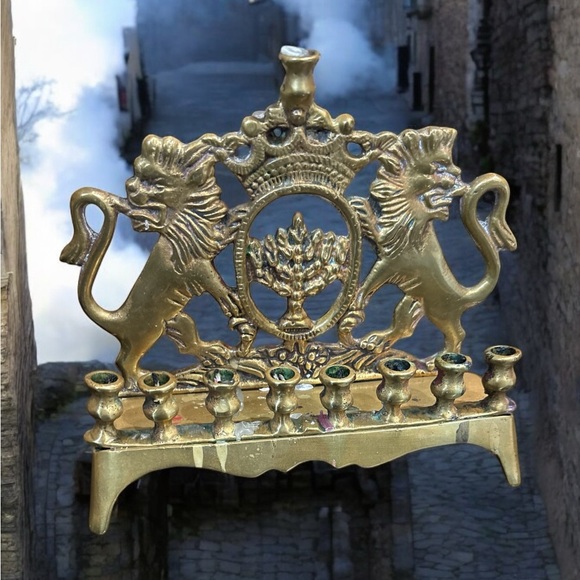 Accents | Vintage Elegant Golden Menorah With Lion Design | Poshmark